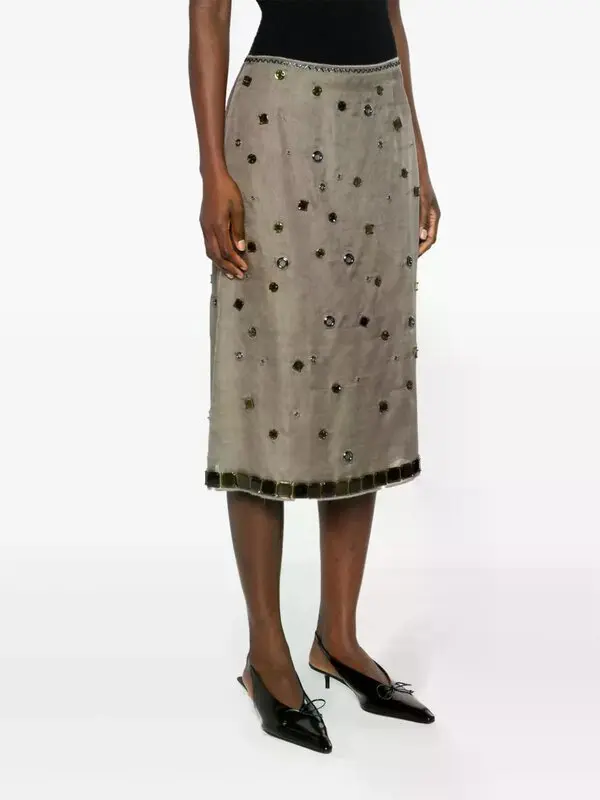 Prada Silk Midi Skirt