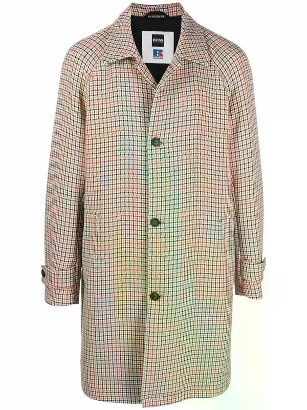 BOSS X Russell Athletic Single-breasted Houndstooth Coat