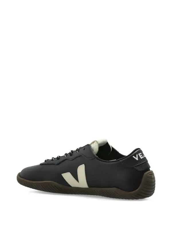 VEJA Leather Logo Sneakers - Black
