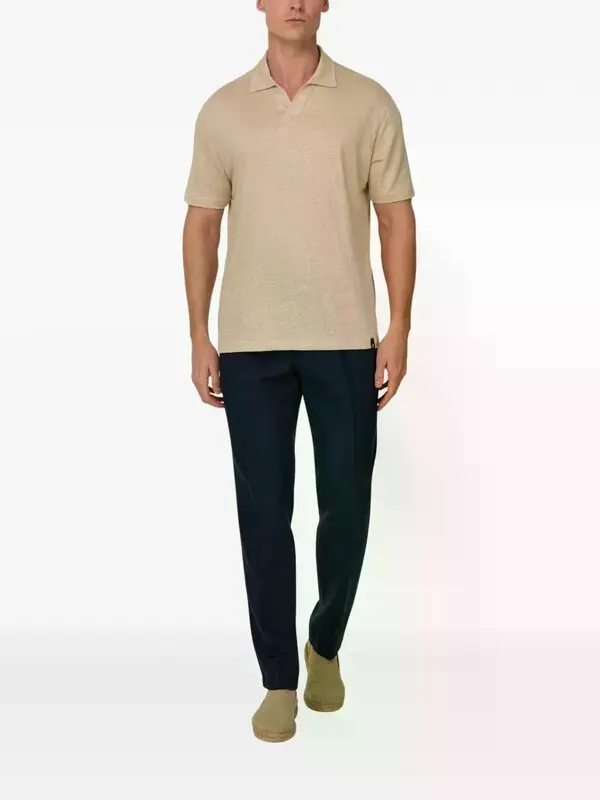 Boggi Milano Stretch Linen Jersey Polo Shirt