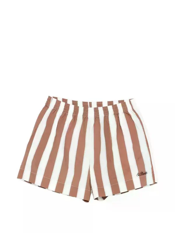 MC2 SAINT BARTH Meave Striped Shorts - Brown