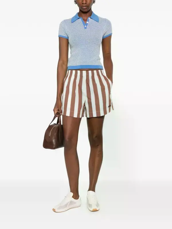 MC2 SAINT BARTH Meave Striped Shorts - Brown