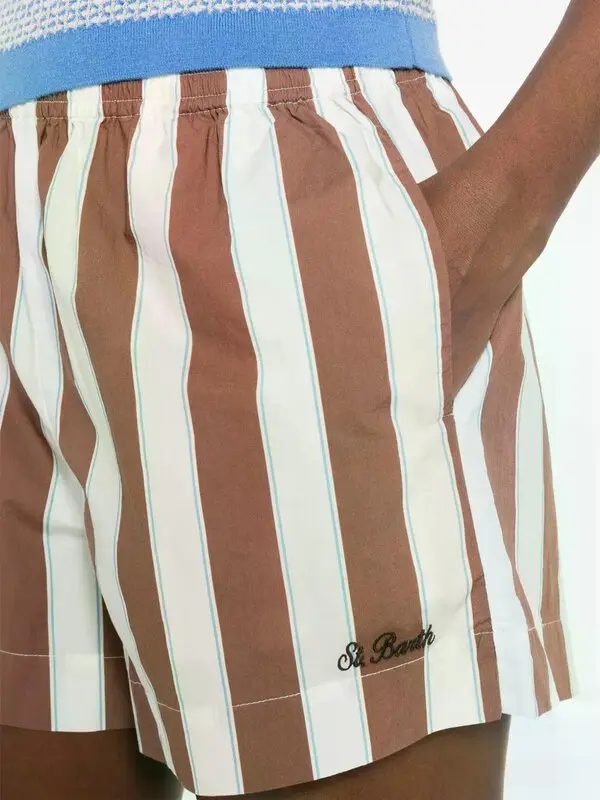 MC2 SAINT BARTH Meave Striped Shorts - Brown