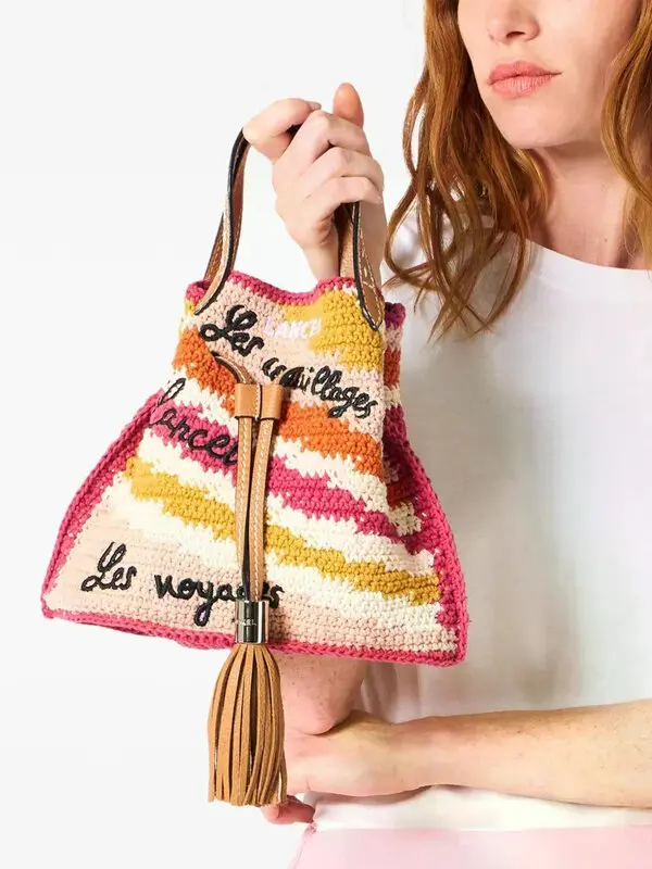 LANCEL Striped Bucket Bag
