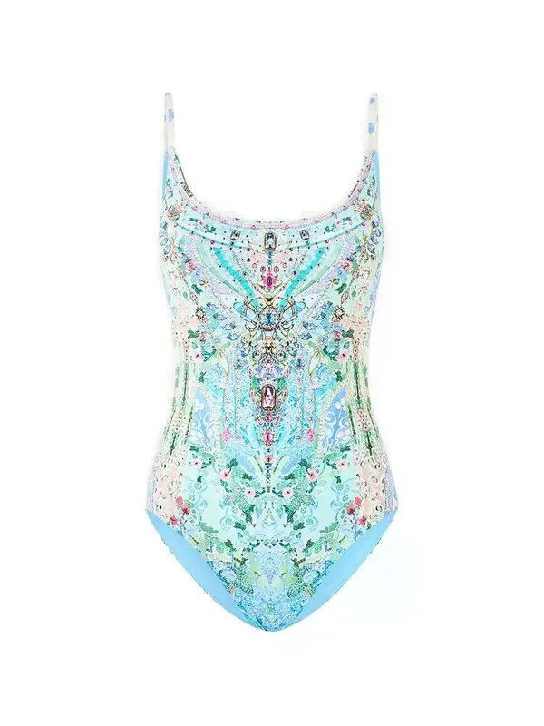 Camilla Printed One-piece Swimsuit - Blue
