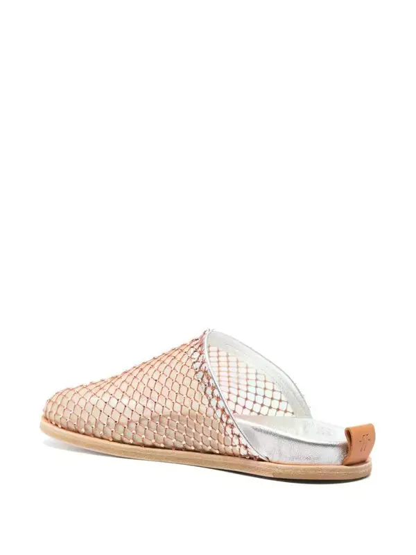 FORTE_FORTE Crystal-embellished Mesh Mules - Pink