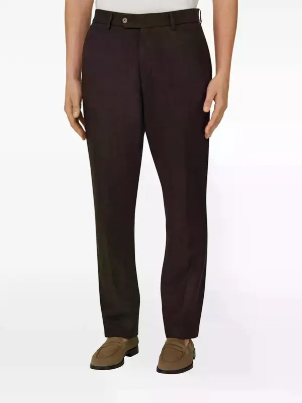 Boggi Milano Linen Trousers - Brown