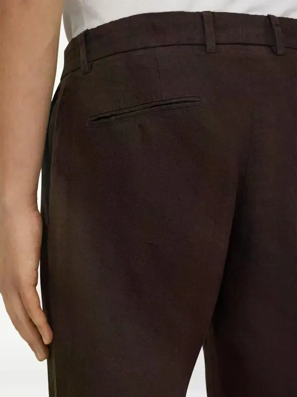 Boggi Milano Linen Trousers - Brown