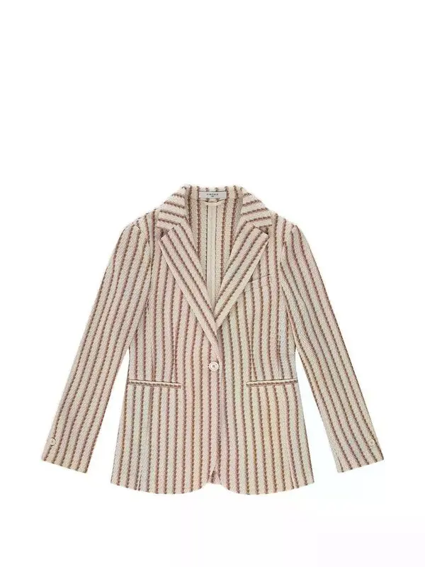 CIRCOLO 1901 Striped Single-breasted Blazer - Neutrals