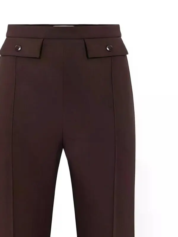 Elisabetta Franchi Lightweight Crêpe And Satin Palazzo Trousers - Brown