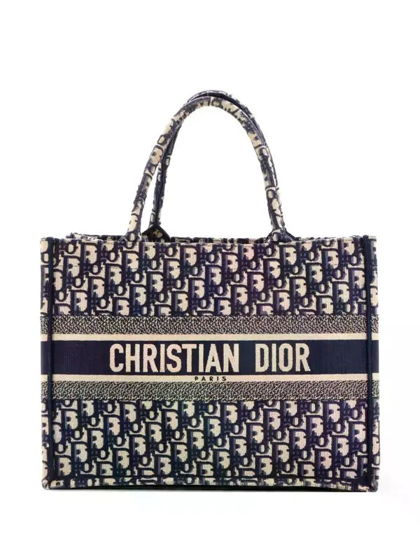 Dior Book Oblique Canvas Medium Tote Bag - Blue