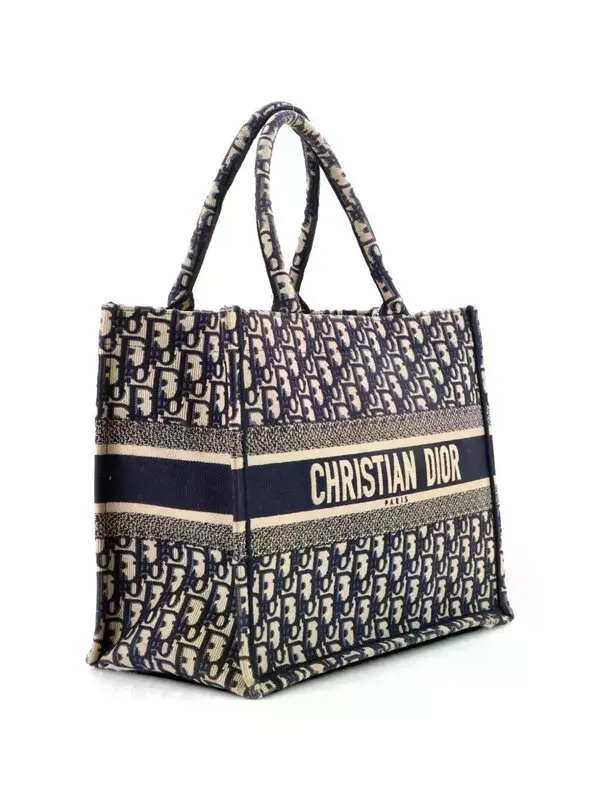 Dior Book Oblique Canvas Medium Tote Bag - Blue
