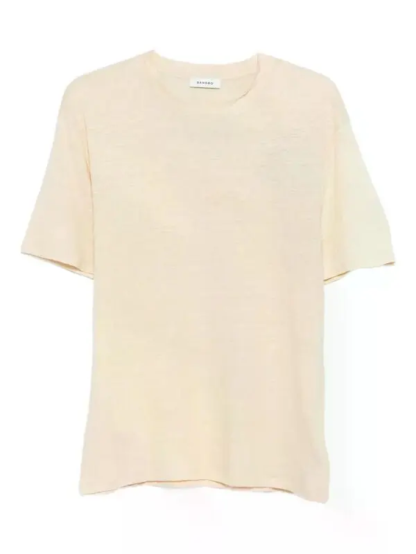 Sandro Linen T-shirt - Neutrals