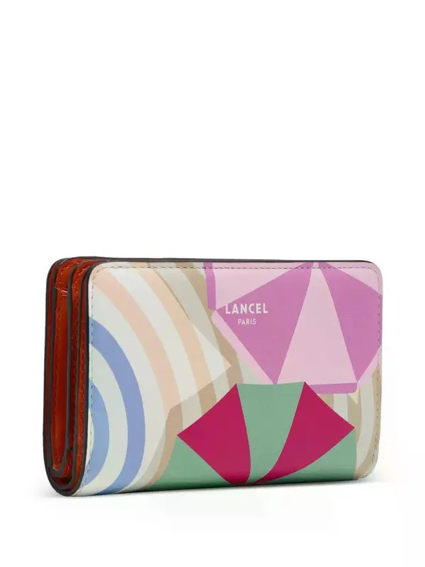 LANCEL Beach Geometric Print Zip Wallet