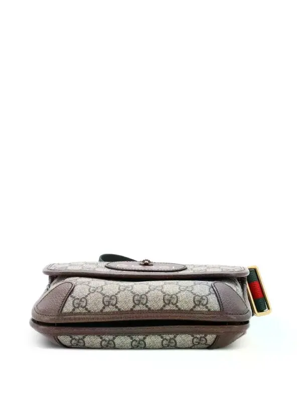 Gucci Neo Vintage Flap Messenger Gg Coated Canvas Small - Brown