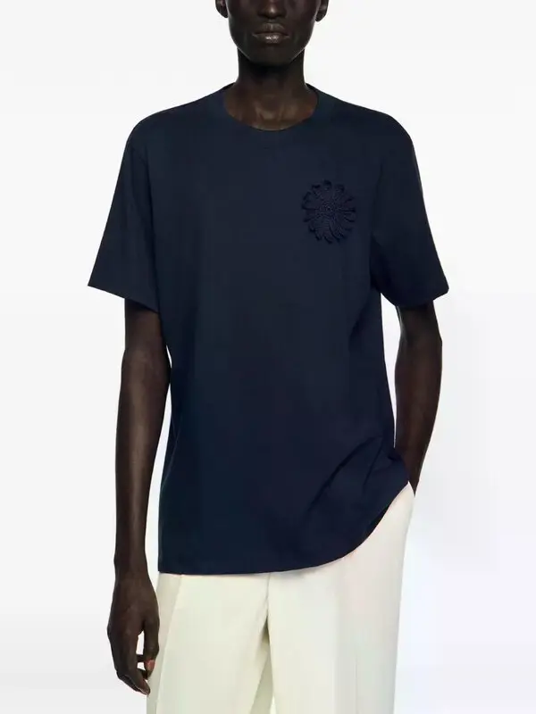 Sandro Cotton Crochet Flower T-shirt