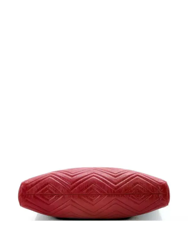 Gucci Gg Marmont Zip Tote Matelasse Leather Medium - Red