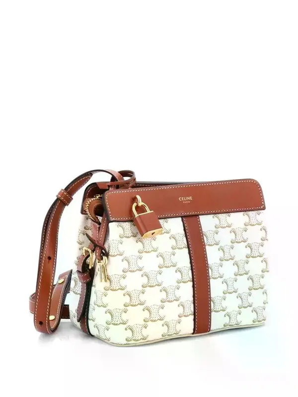 Celine Teen Cabas De France Bag Triomphe Coated Canvas - Brown