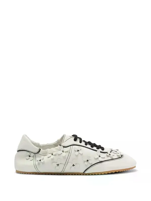 SCAROSSO Riley Flowers Round-toe Sneakers - White