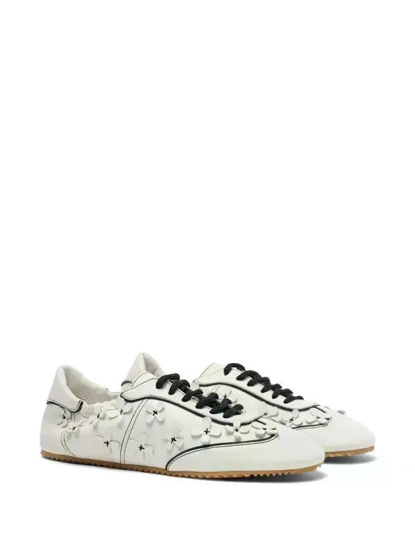 SCAROSSO Riley Flowers Round-toe Sneakers - White