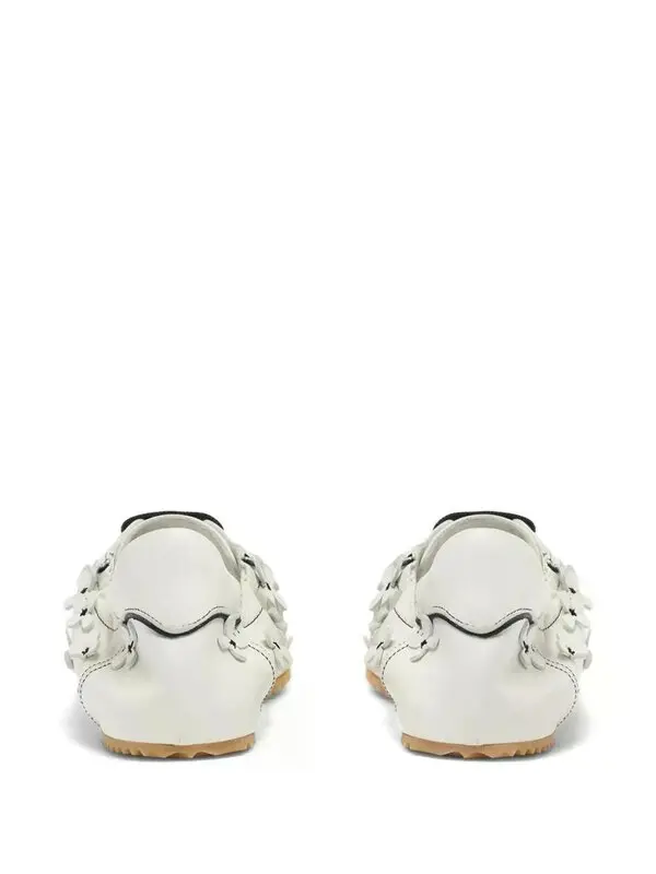 SCAROSSO Riley Flowers Round-toe Sneakers - White