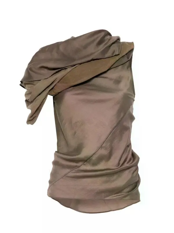 ENTIRE STUDIOS Asymmetric Neck Top - Brown
