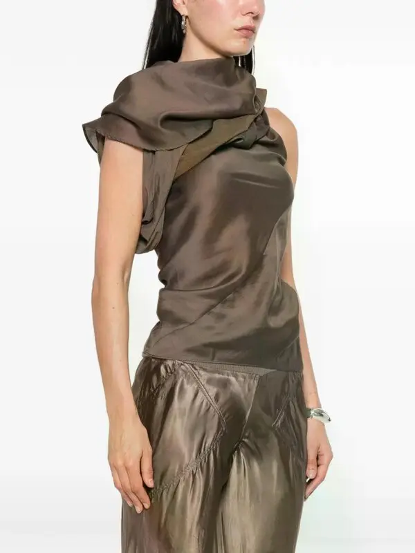 ENTIRE STUDIOS Asymmetric Neck Top - Brown