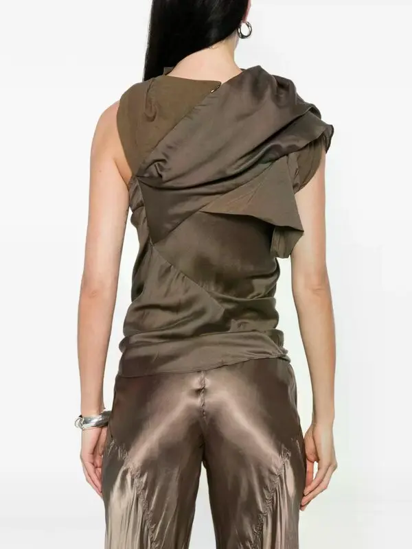 ENTIRE STUDIOS Asymmetric Neck Top - Brown