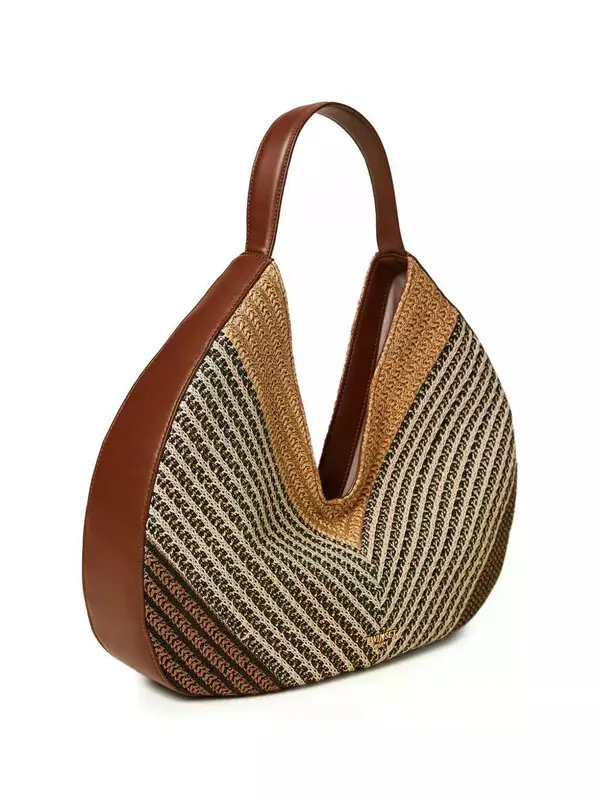TWINSET Jacquard Raffia Shoulder Bag