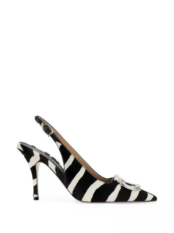 FERRAGAMO Maxi Gancini Slingback Pumps - Black