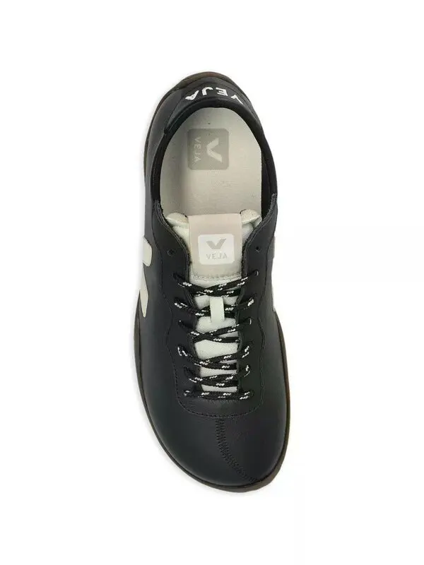 VEJA Leather Logo Sneakers - Black