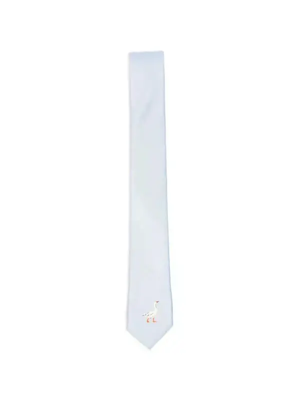 Moschino Goose-print Neck Tie - Blue