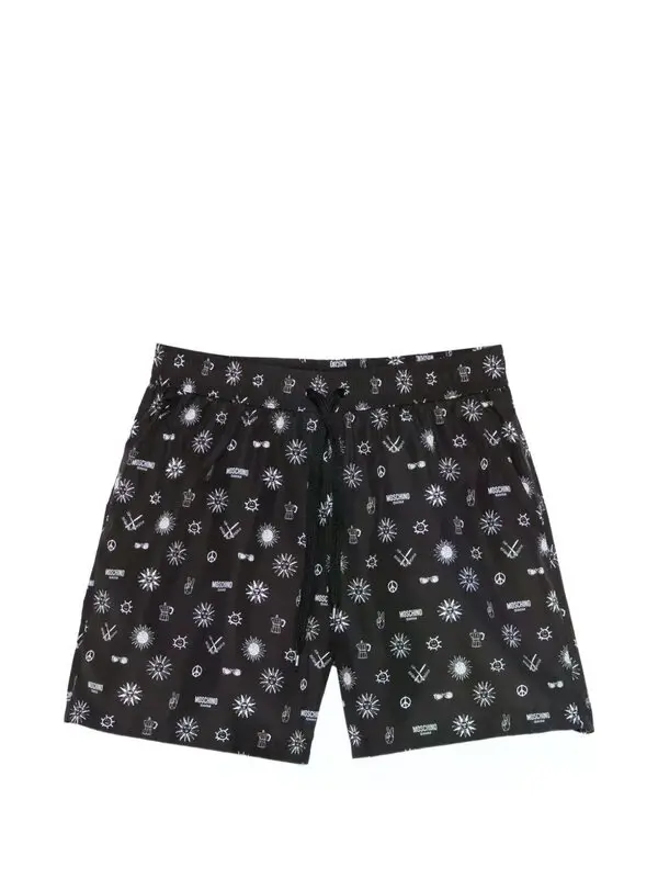 Moschino Print Swim Shorts - Black
