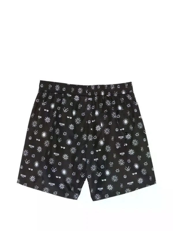 Moschino Print Swim Shorts - Black