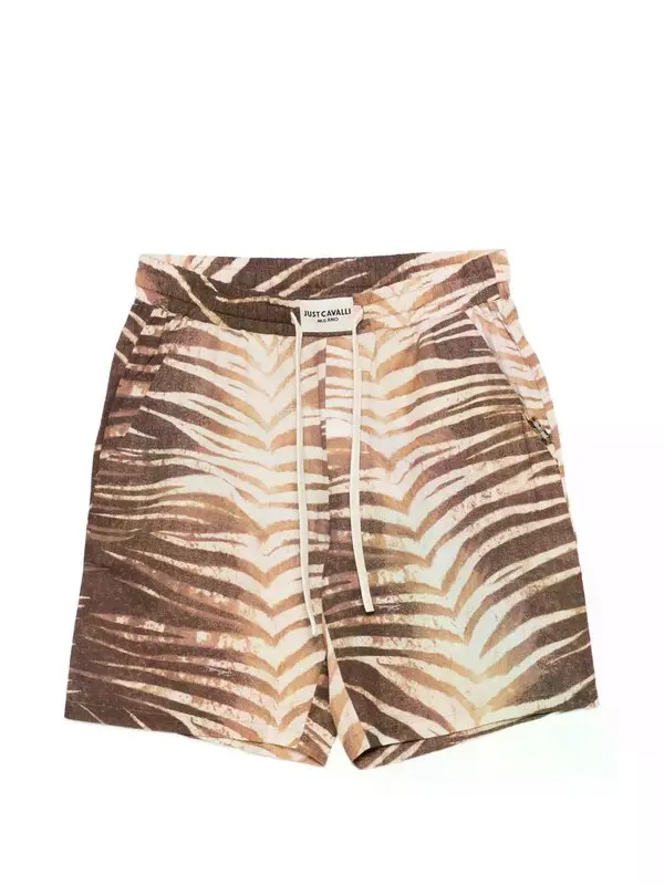 Just Cavalli Printed Drawstring Shorts - Brown