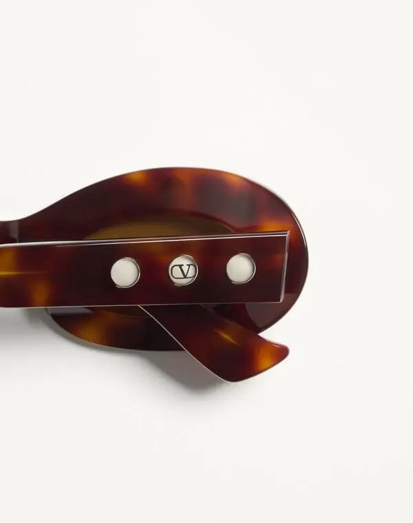 Valentino Garavani Studded Oval Sunglasses - Havana/brown