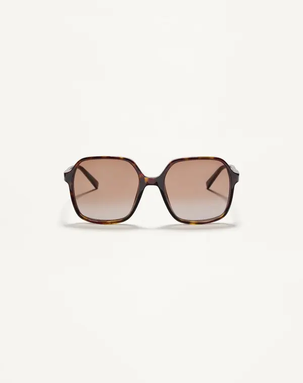 Valentino Garavani Oversized Rectangular Frame Sunglasses - Havana/brown