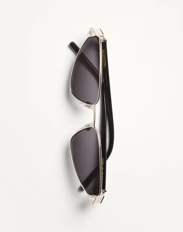 Valentino Garavani Cat-eye Eyewear - Silver/black/grey