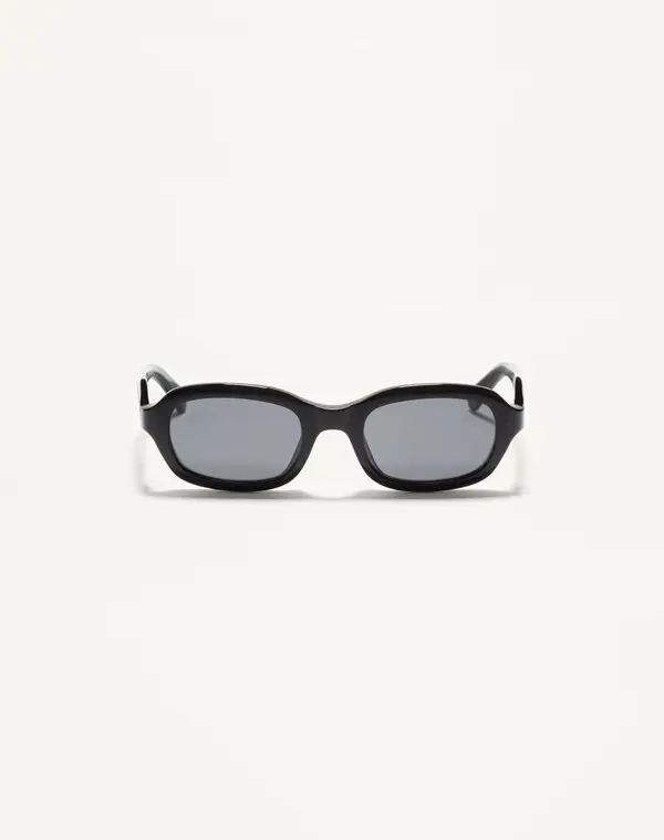 Valentino Garavani Rectangular Acetate Sunglasses - Black/grey