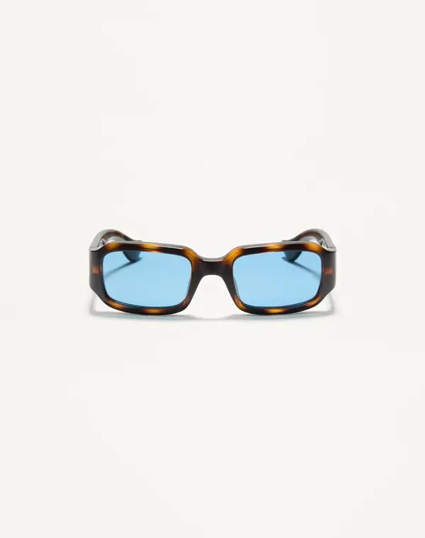 Valentino Garavani Rectangular Acetate Eyewear - Havana/blue