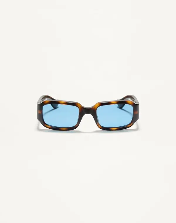 Valentino Garavani Rectangular Acetate Sunglasses - Havana/blue