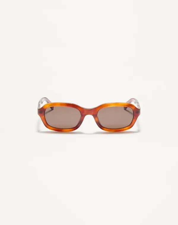 Valentino Garavani Rectangular Acetate Eyewear - Havana/brown