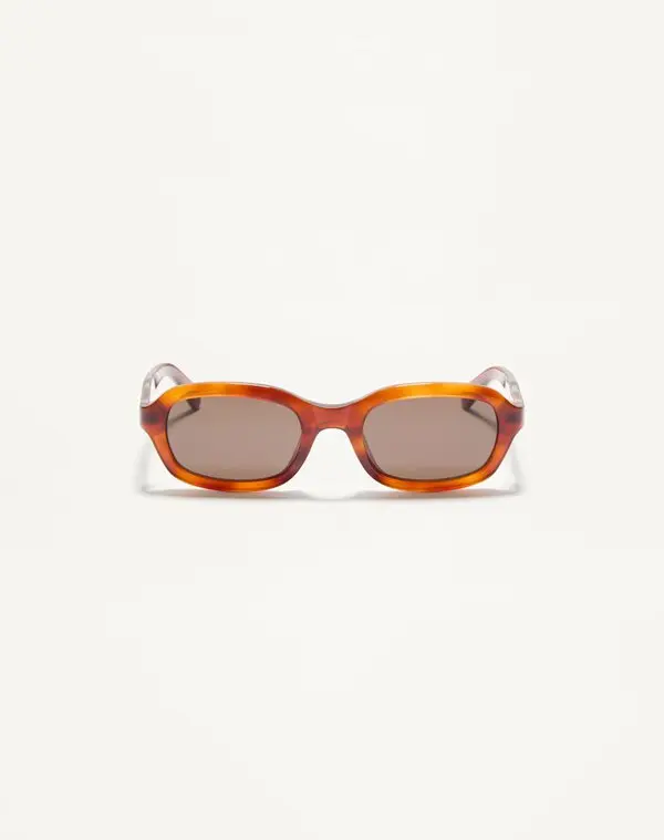 Valentino Garavani Rectangular Acetate Sunglasses - Havana/brown