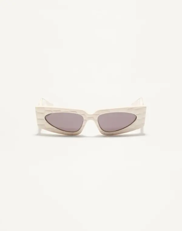 Valentino Garavani Rectangular Sunglasses - Ivory/gradient Grey