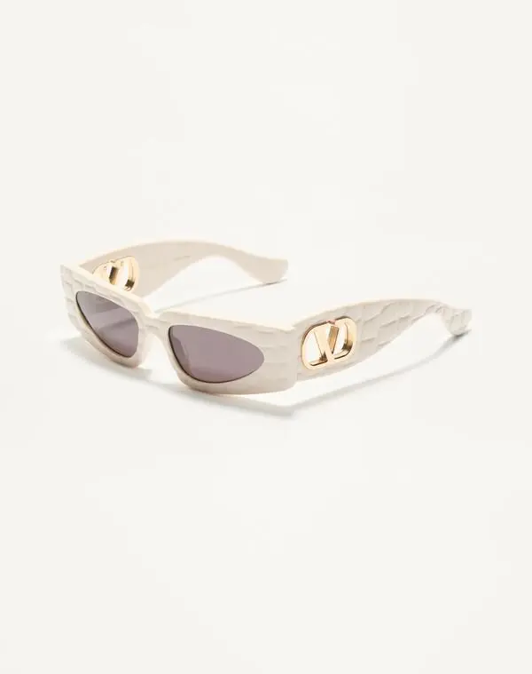Valentino Garavani Rectangular Sunglasses - Ivory/gradient Grey