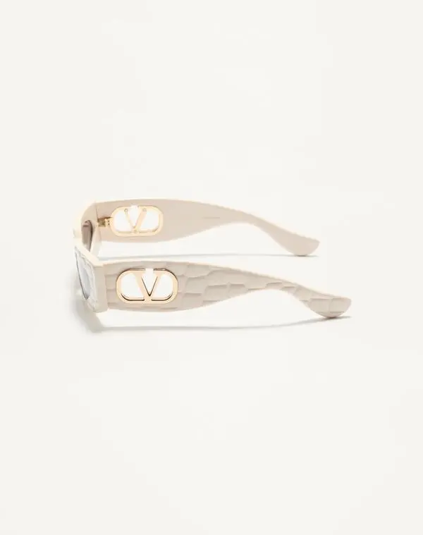 Valentino Garavani Rectangular Sunglasses - Ivory/gradient Grey
