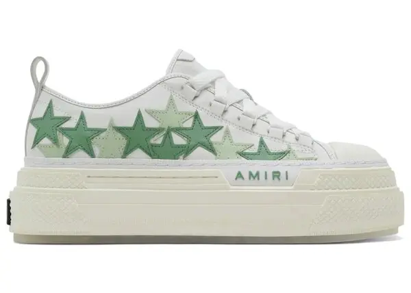 Amiri Platform Stars Court Low Sneakers - White/green