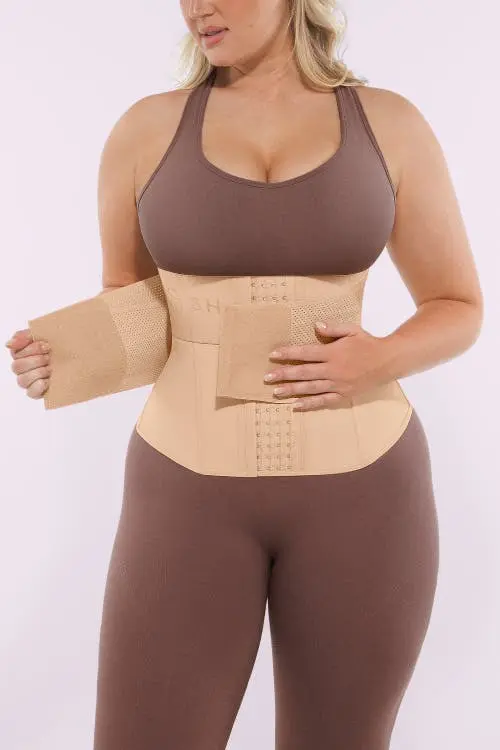 SHAPELLX Neosweat Airslim Convertible 2-in-1 Latex Waist Trainer - Beige