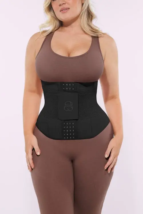 SHAPELLX Neosweat Airslim Convertible 2-in-1 Latex Waist Trainer - Black