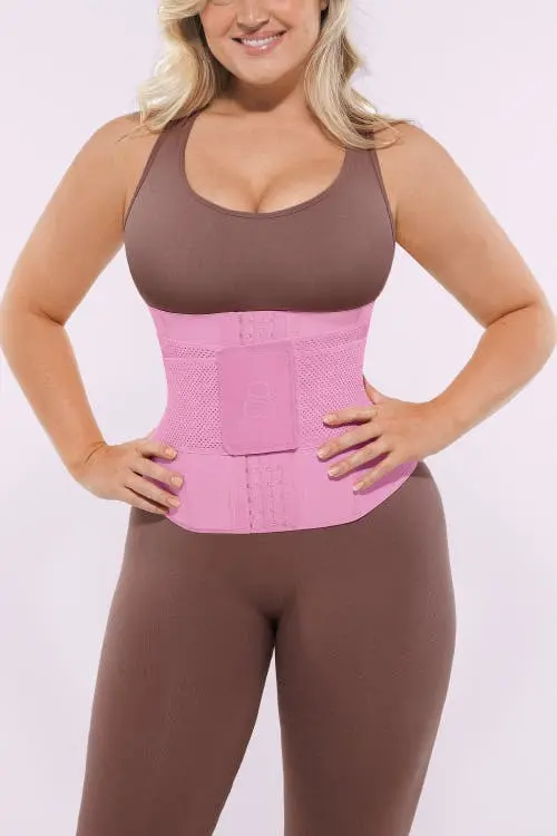 SHAPELLX Neosweat Airslim Convertible 2-in-1 Latex Waist Trainer - Lavender Pink